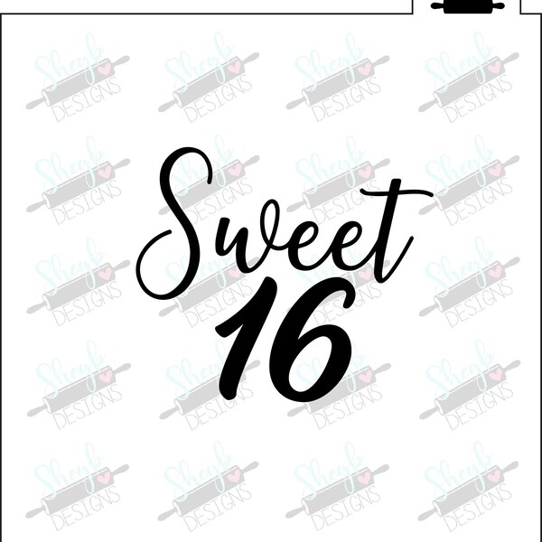 Sweet 16 Stencil Svg Cookie - Etsy
