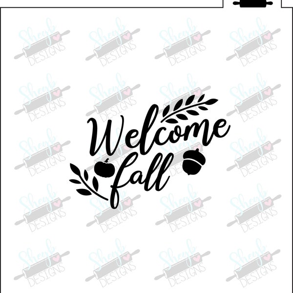 Welcome Stencil Curved - Etsy