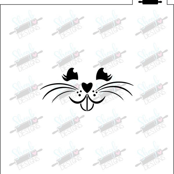 Bunny Face Stencil - Etsy UK