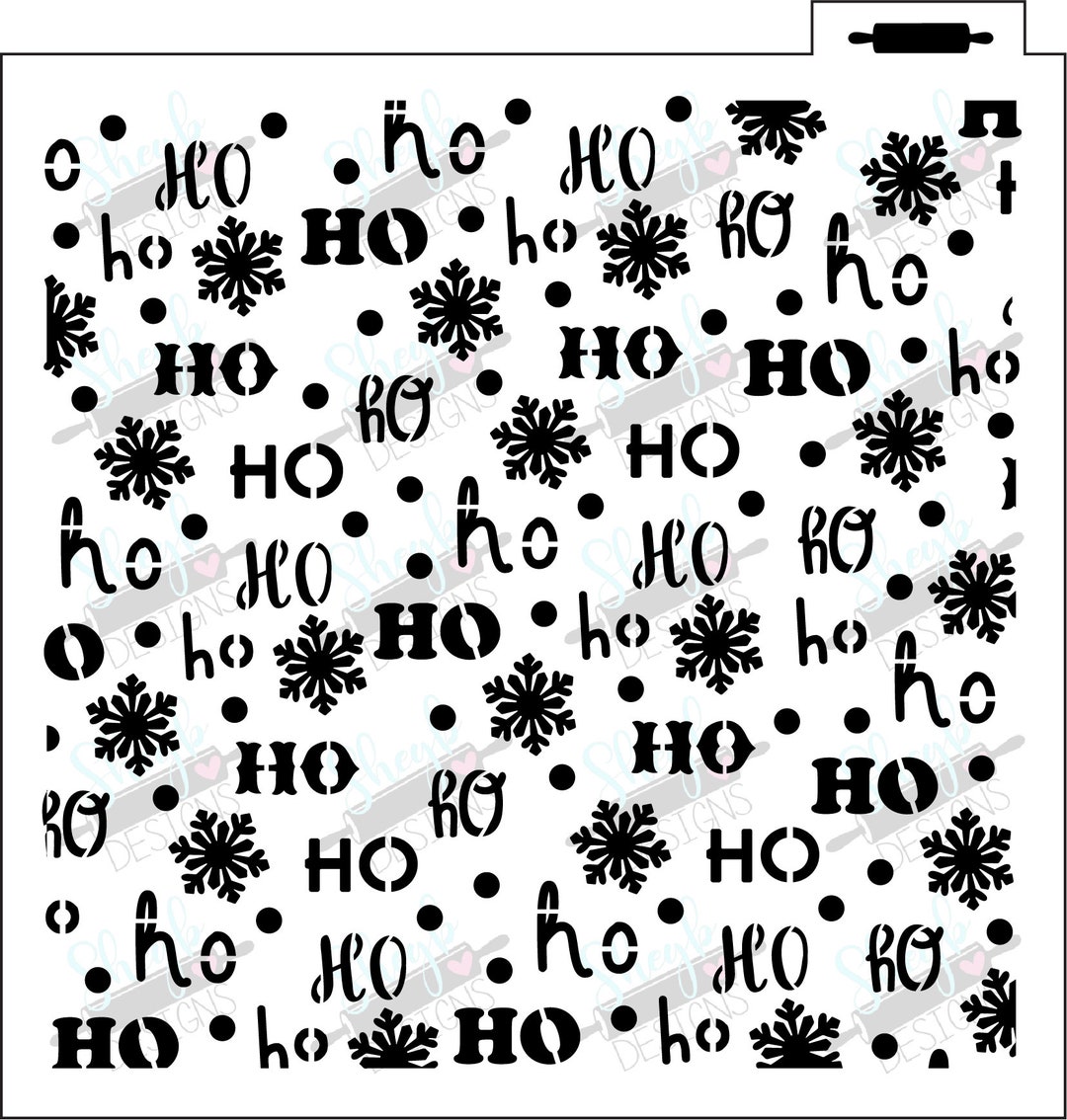 Ho Ho Ho Background Stencil - Etsy