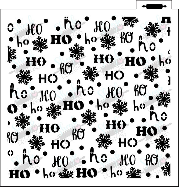 Ho Ho Ho Background Stencil | Etsy