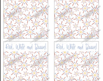 Red White and Boom Printable Cookie Card 3.5 X 5 - Etsy