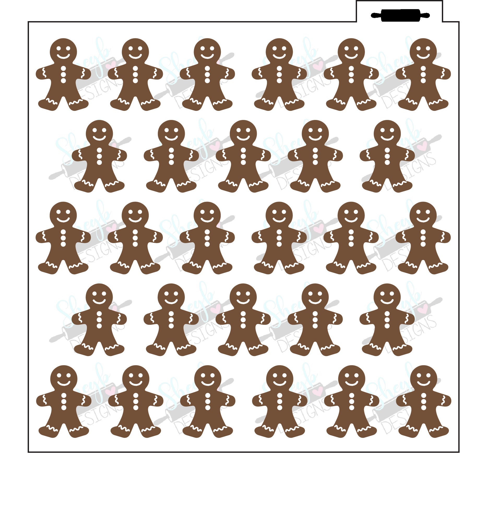 2 Part Gingerbread Man Stencil - Etsy