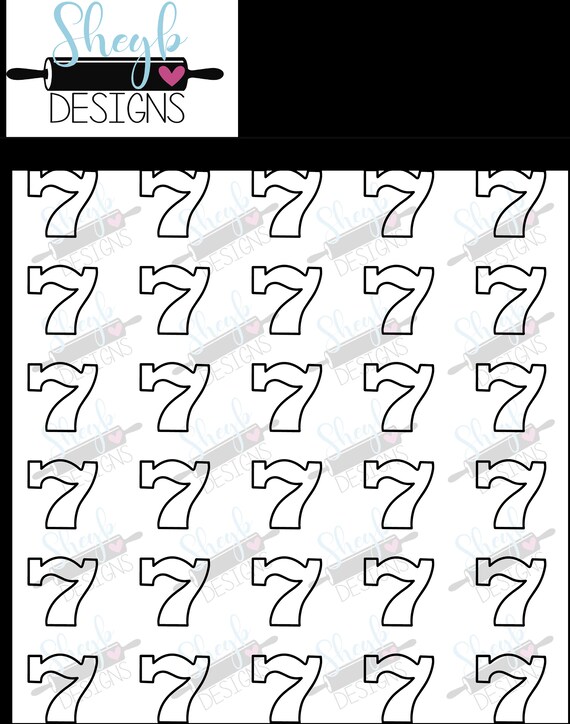 1 Inch Lucky Seven Transfer Sheet - Etsy
