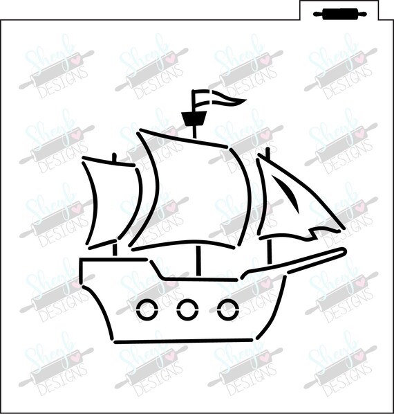 Pirate Ship Pumpkin Stencil