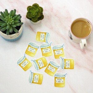 Honey Pot Sticker - Watercolour Vinyl Print - Handmade Gift Idea ...