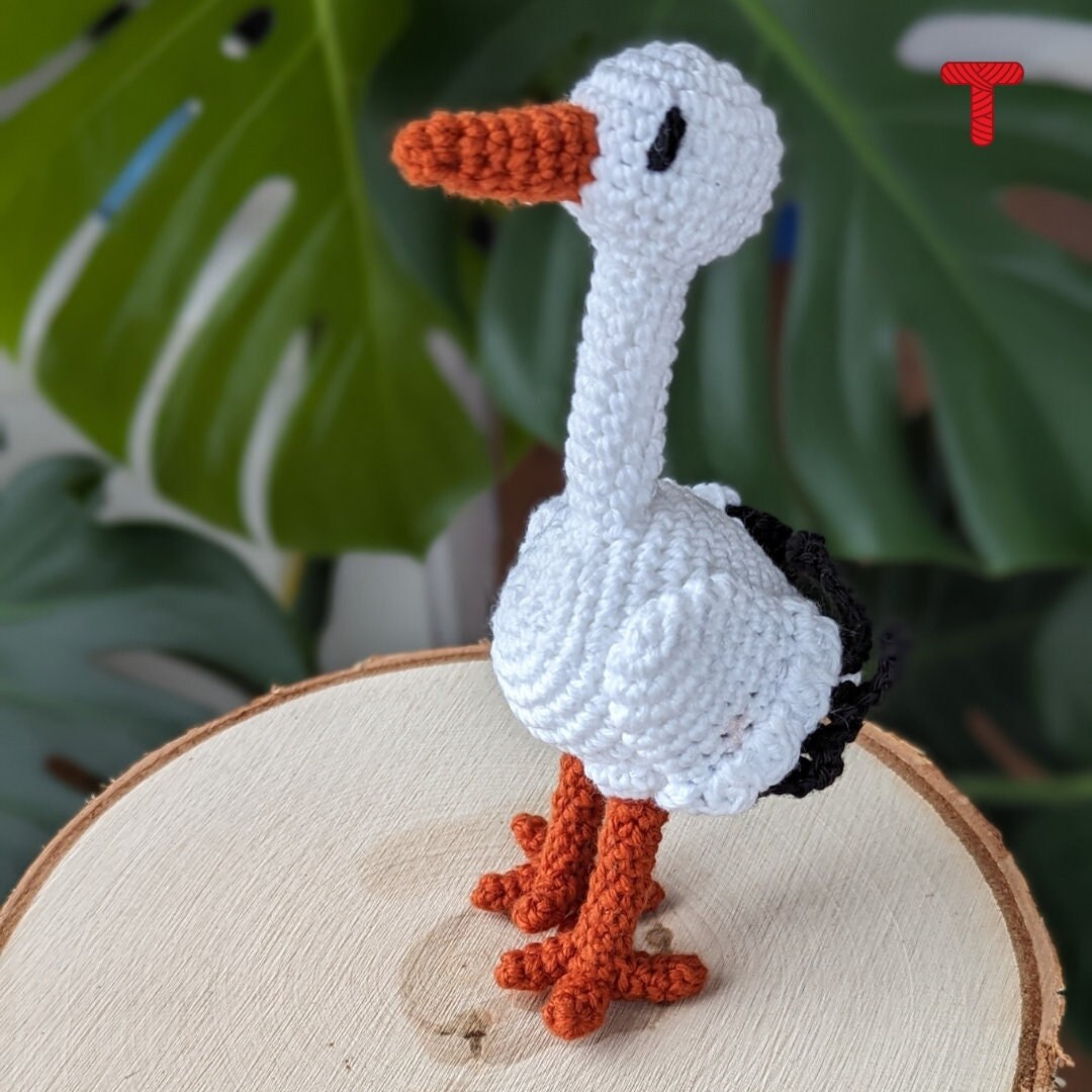 Stork Pattern, Crochet Stork Pdf, PDF Pattern, Cute Crochet Stork ...