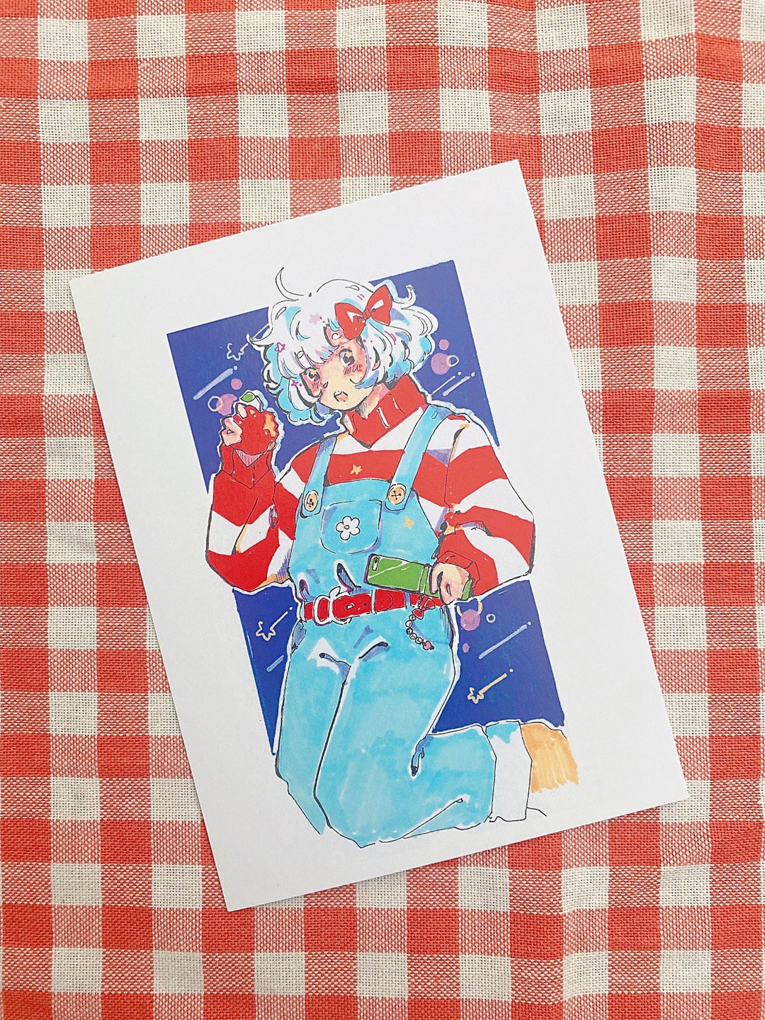 Apple Cat Mini Print - Etsy