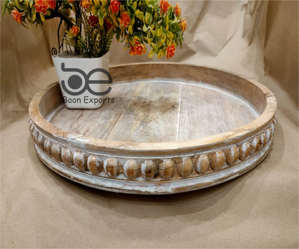 Wood Beaded Tray Decorative Farmhouse Style Distressed - Etsy Canada