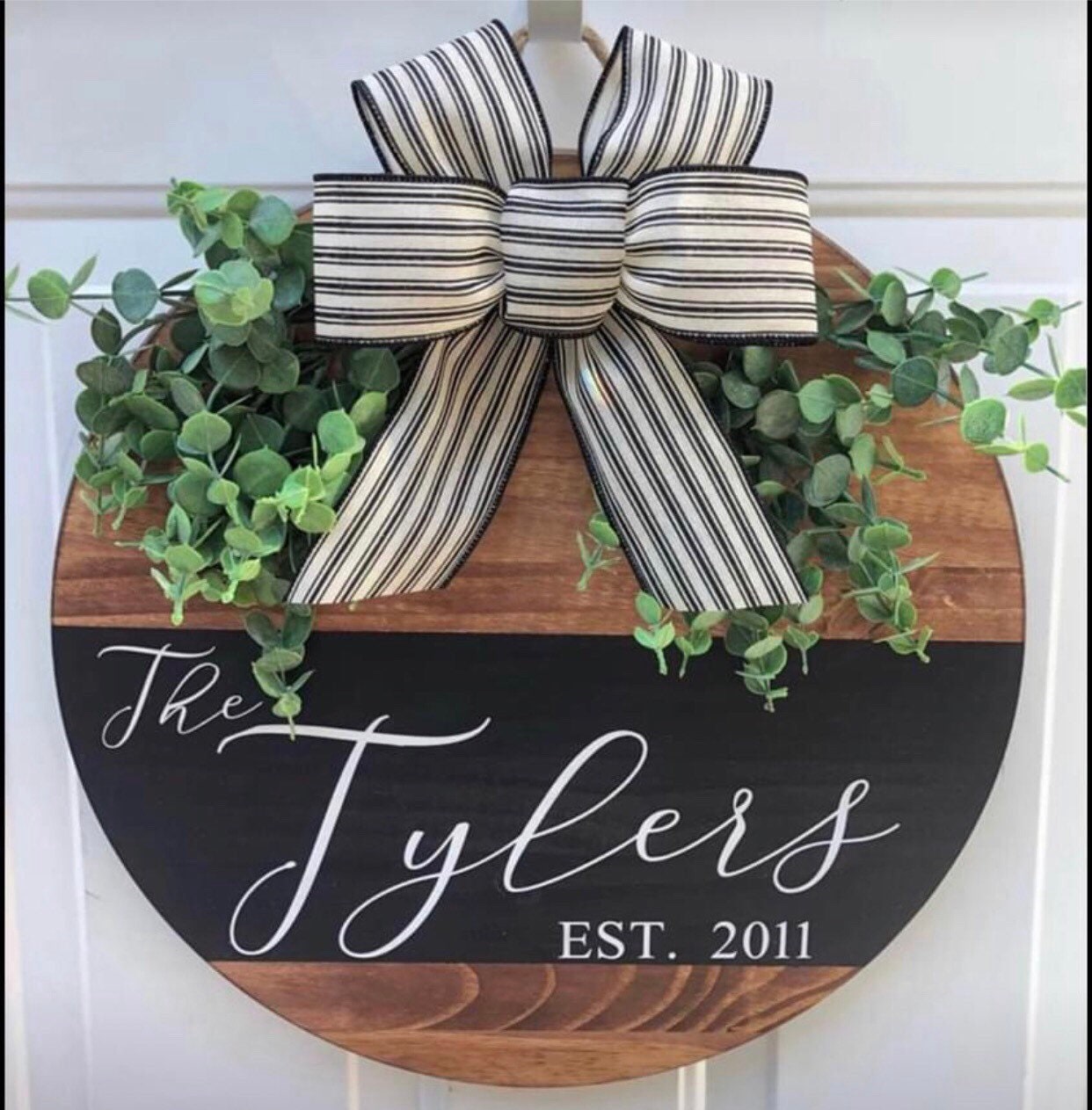 Personalized Door Hanger Last Name Sign Custom Name Door Sign Front ...