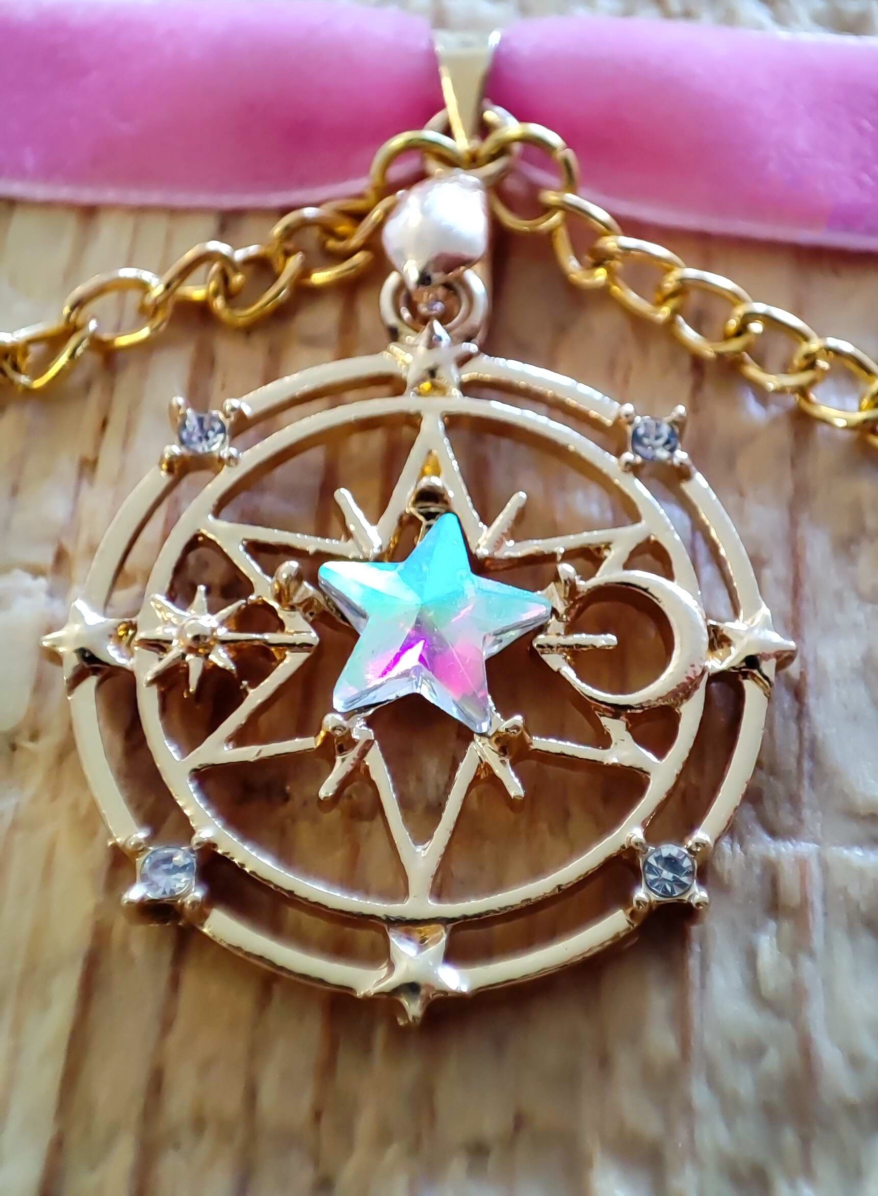 Kawaii Velvet Star and Moon Choker - Pastel Magical Girl Style With ...
