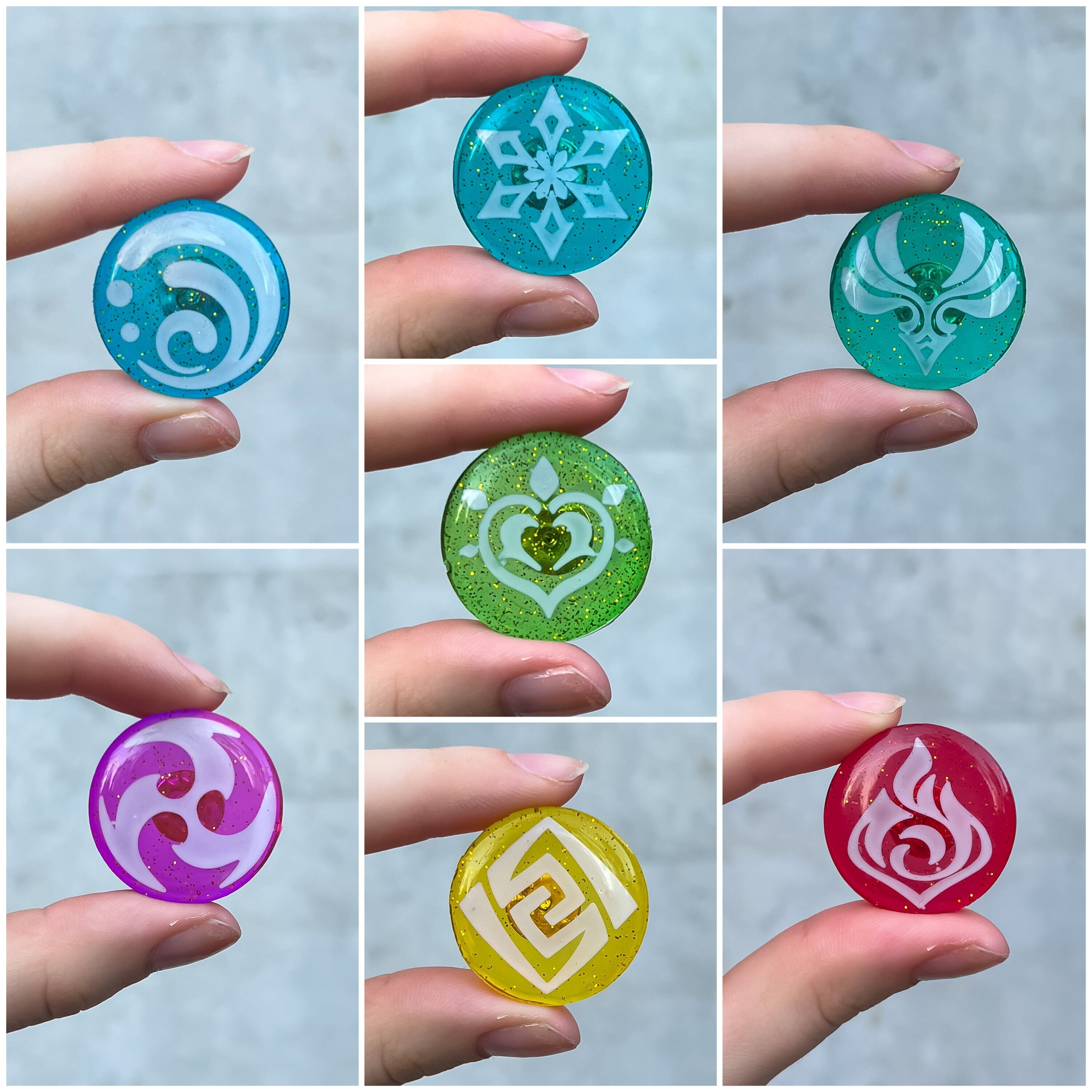 Genshin Impact Vision Pins Cute Accessories - Etsy