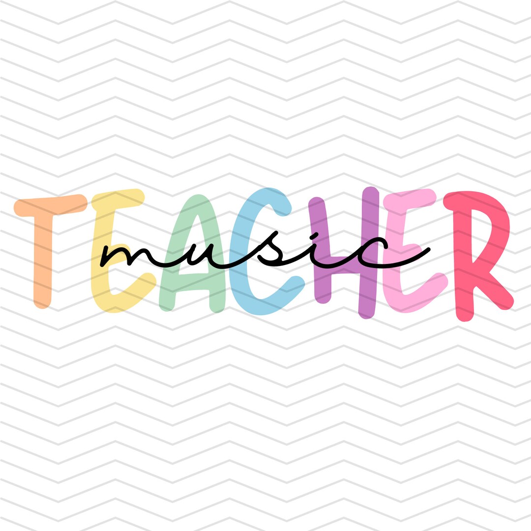 Rainbow Music Teacher PNG - Etsy