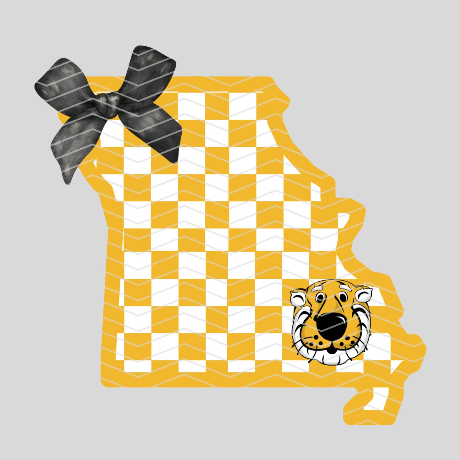 Girly Bow Checkered Mizzou PNG - Etsy
