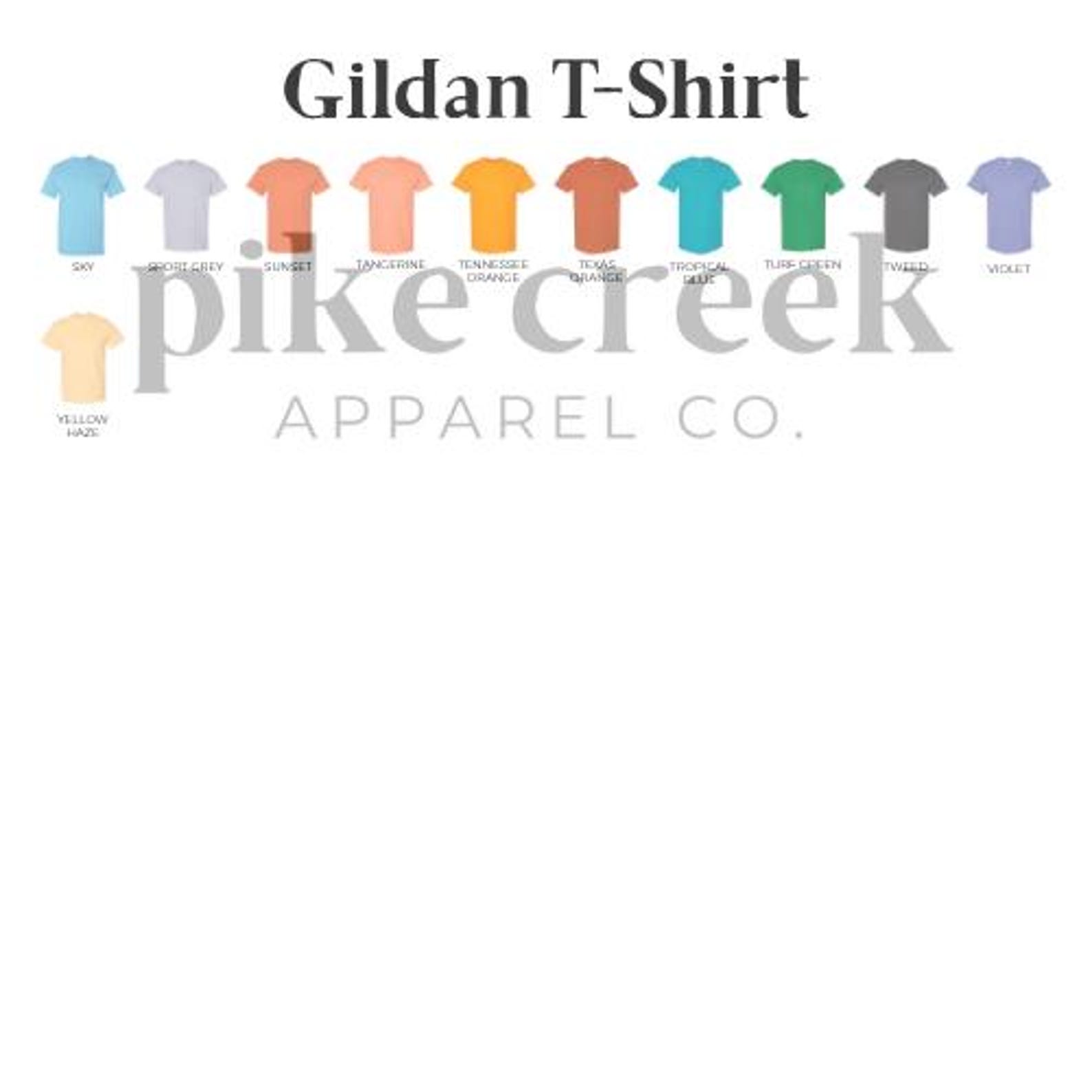 Gildan T-shirt G500 Downloadable Color Chart - Etsy