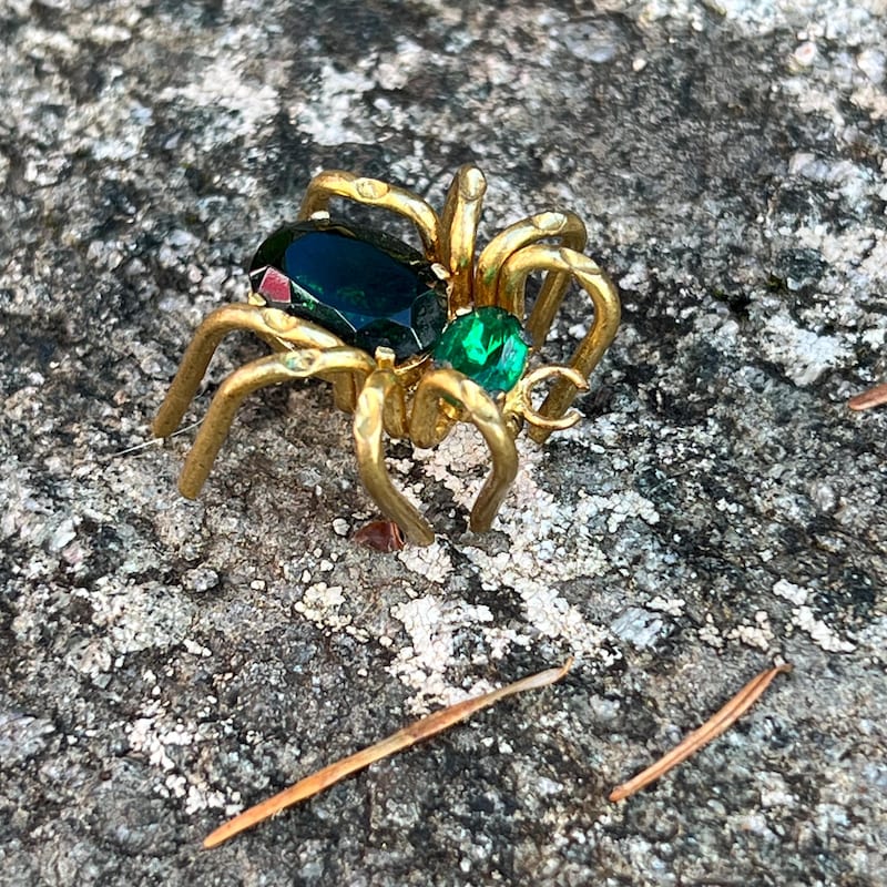 Czech Glass Spider Brooch - Etsy