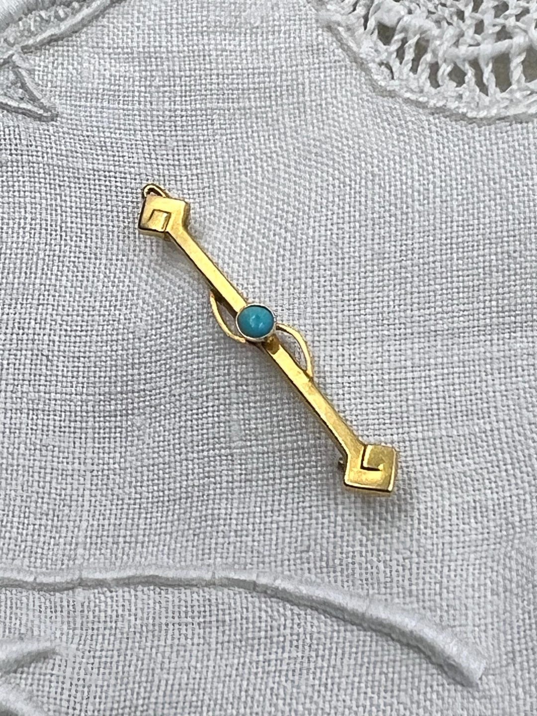 10K Gold Turquoise Art Deco Lingerie Pin, Antique Lingerie Pins - Etsy