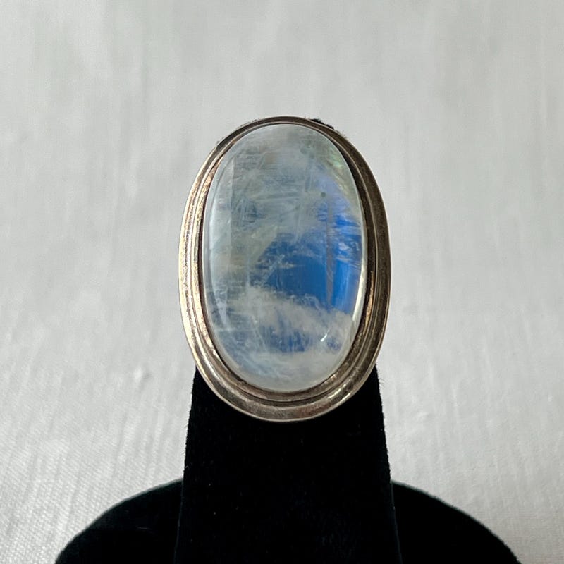 Large Moonstone Ring - Etsy