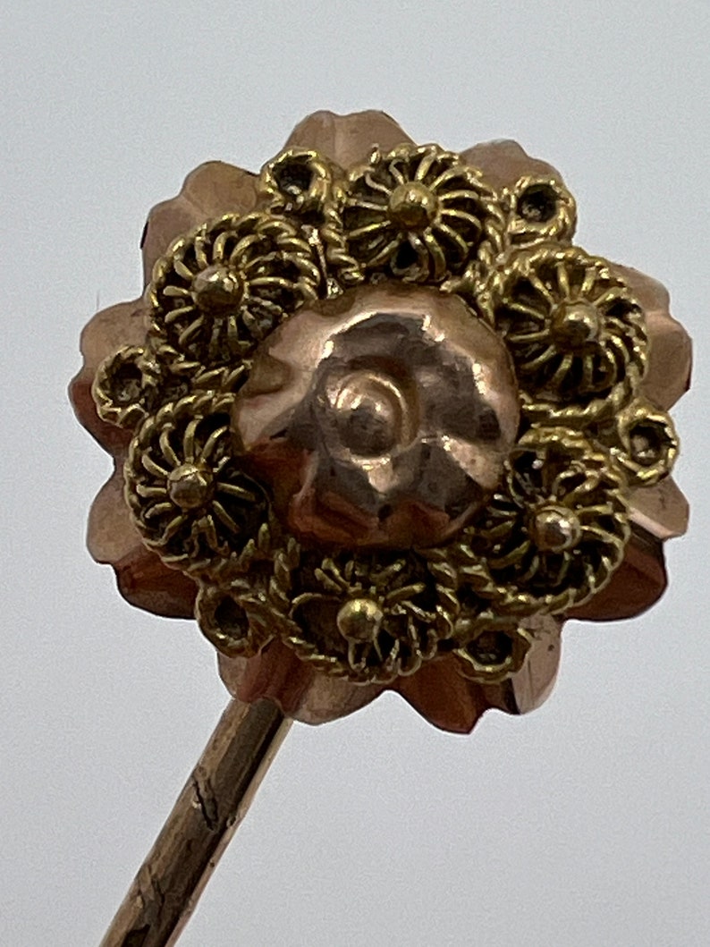Antique Flower Form Gold Stick Pin/hat Pin, Vintage Stick Pin, Vintage ...
