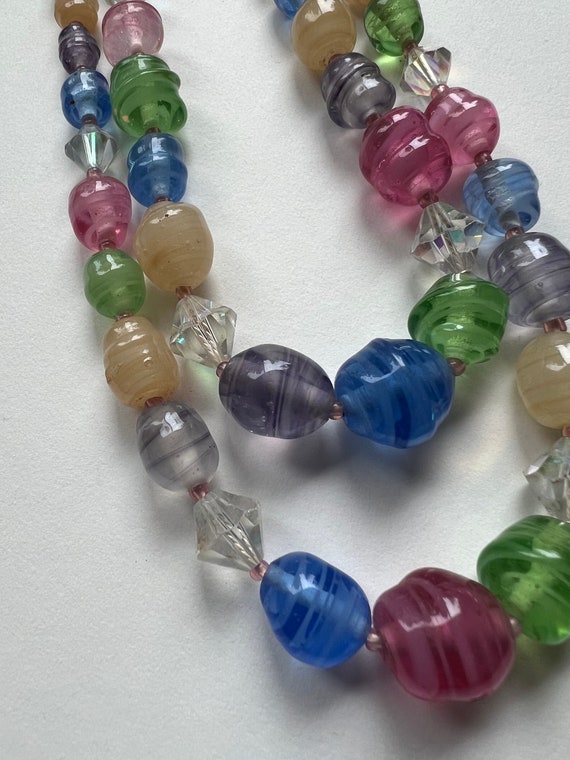 Graduated Double Strand Hand-rolled Glass Bead Neckla… - Gem