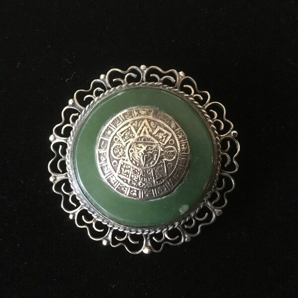Aztec Jade Brooch - Etsy