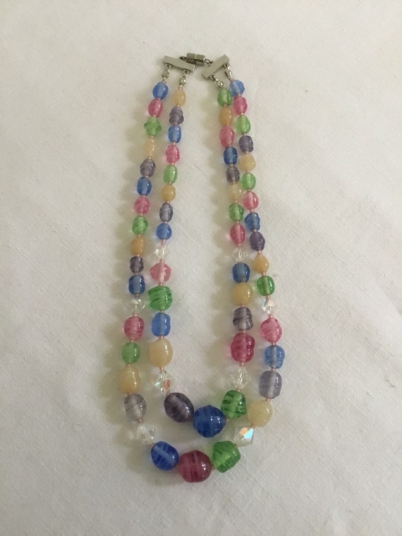Graduated Double Strand Hand-rolled Glass Bead Neckla… - Gem