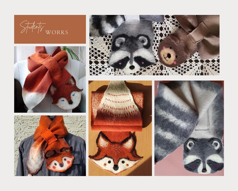 Fox Scarf Felting Tutorial Subtitles Nuno Felting Technique - Etsy