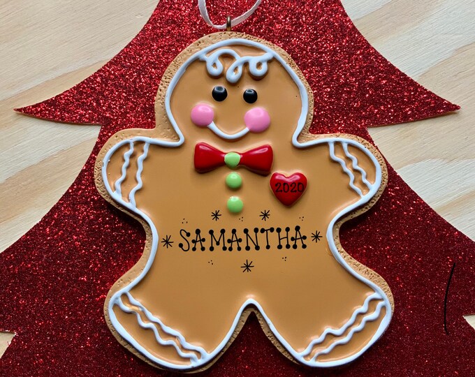 Personalized Gingerbread Christmas Ornament - Etsy