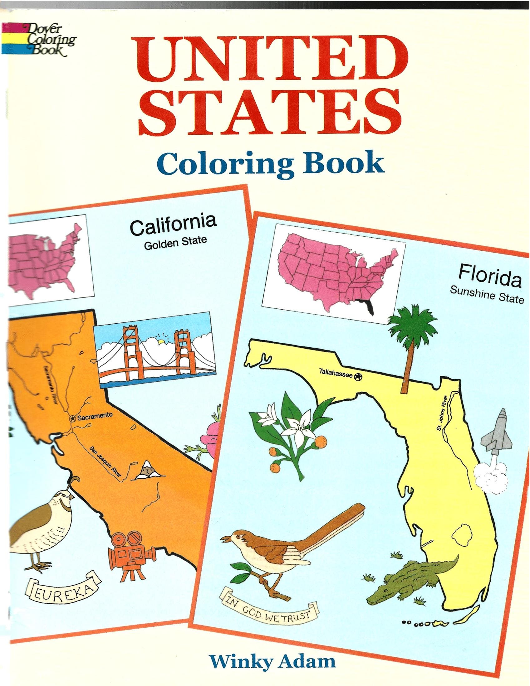 50 States of America Coloring Book - Etsy