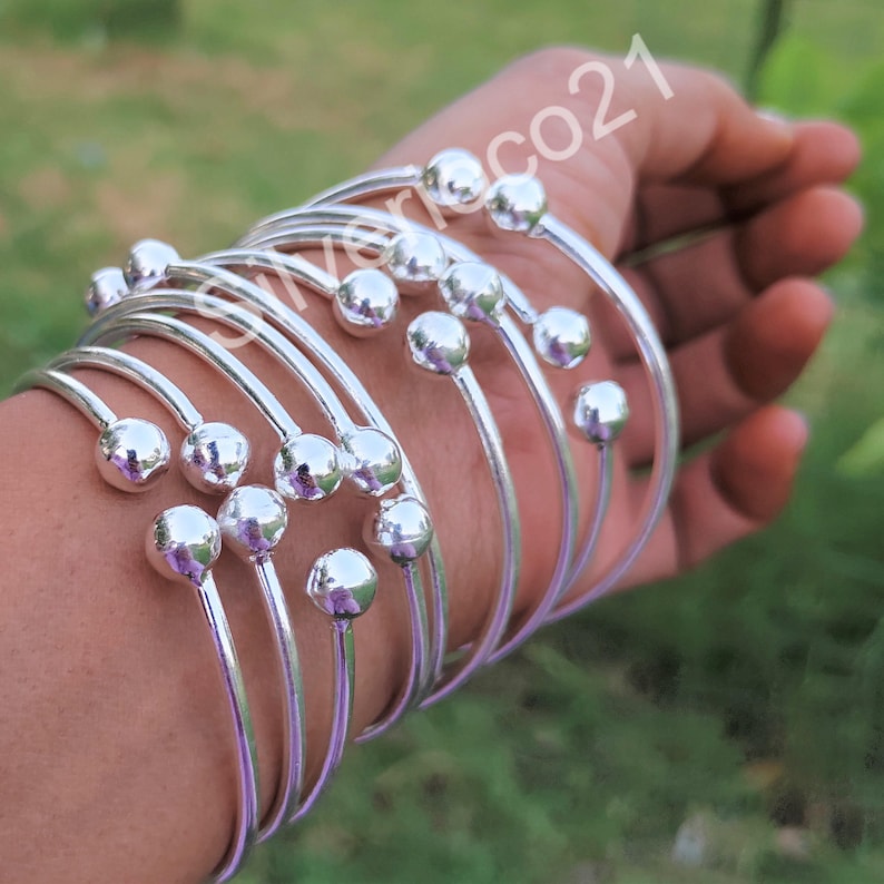 Thick West Indian Bangles, Set of 7 Bangles, Sterling Silver Bangles ...