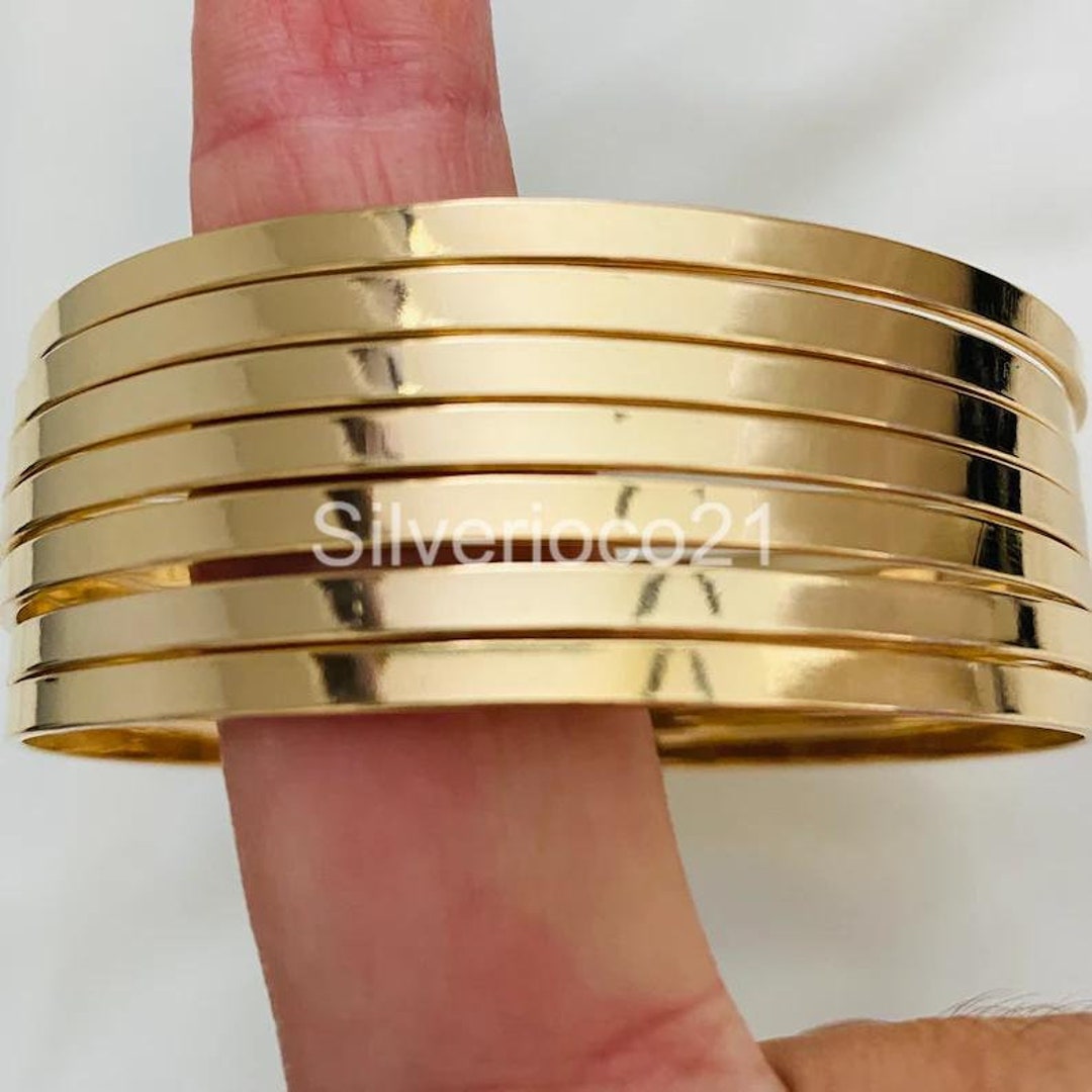 Solid Brass Bangles Bracelet, Set of 7 Bangles, Women Bangle Gold ...