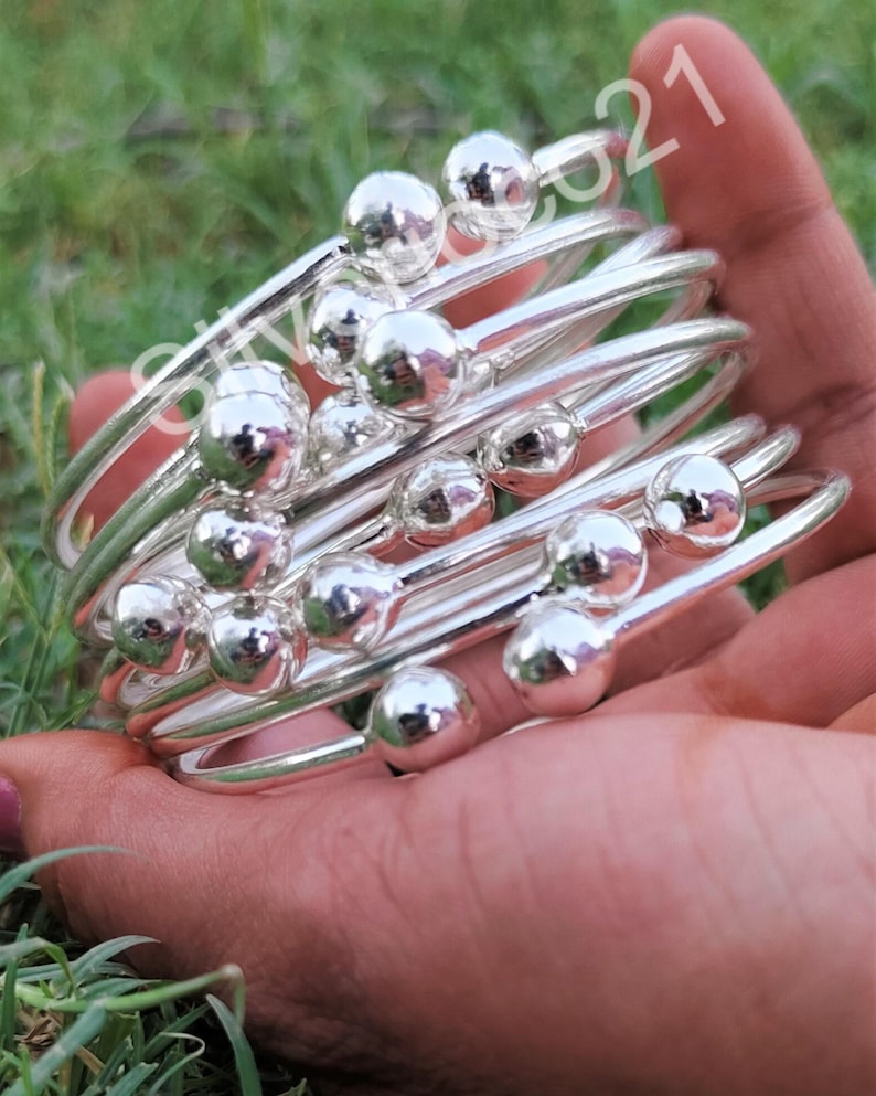 Thick West Indian Bangles, Set of 7 Bangles, Sterling Silver Bangles ...
