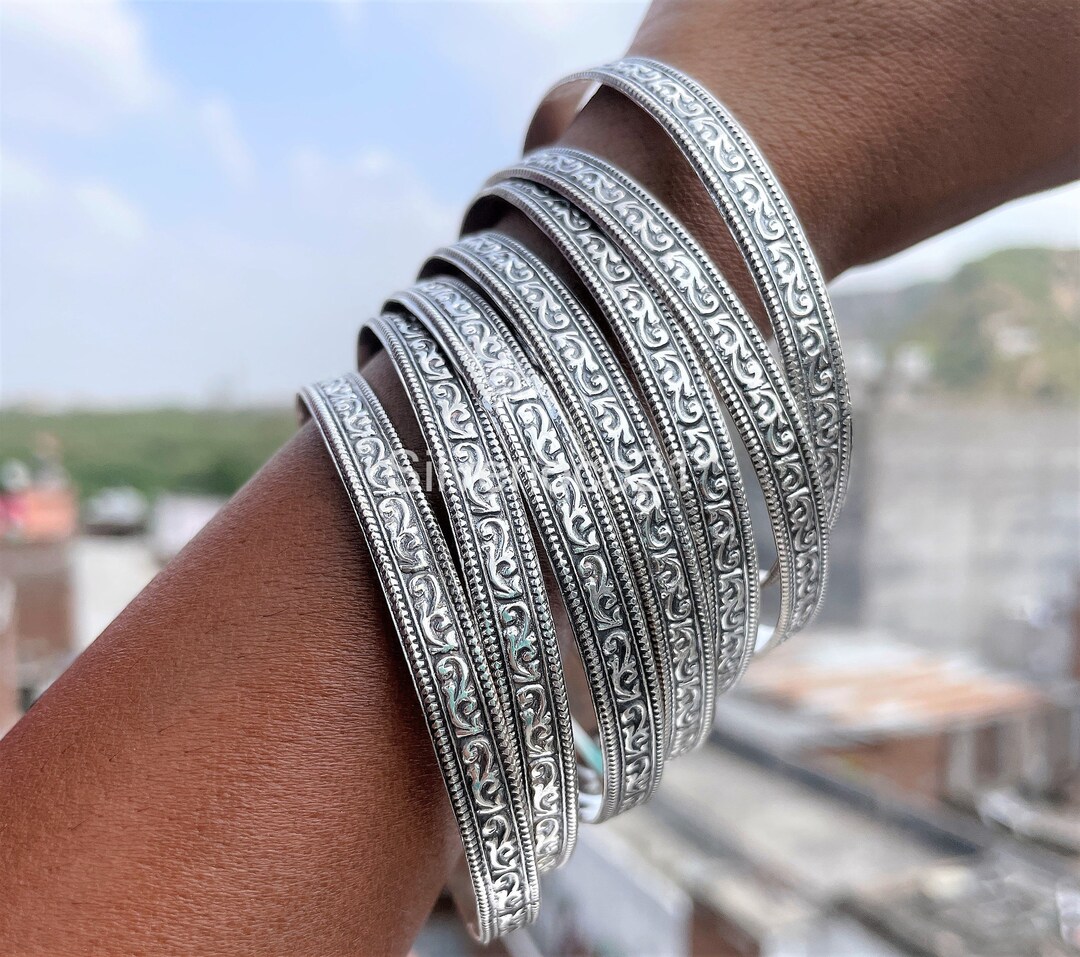 Thick West Indian Bangles, 925 Silver Bangles, West Indian Silver ...