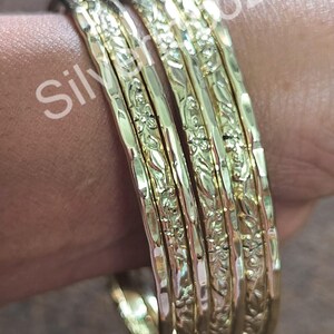 Set of 7 Bangles, Brass Plated Stacking Bangles for Women, Semanario, Stacking Bracelets, 7 Day ...
