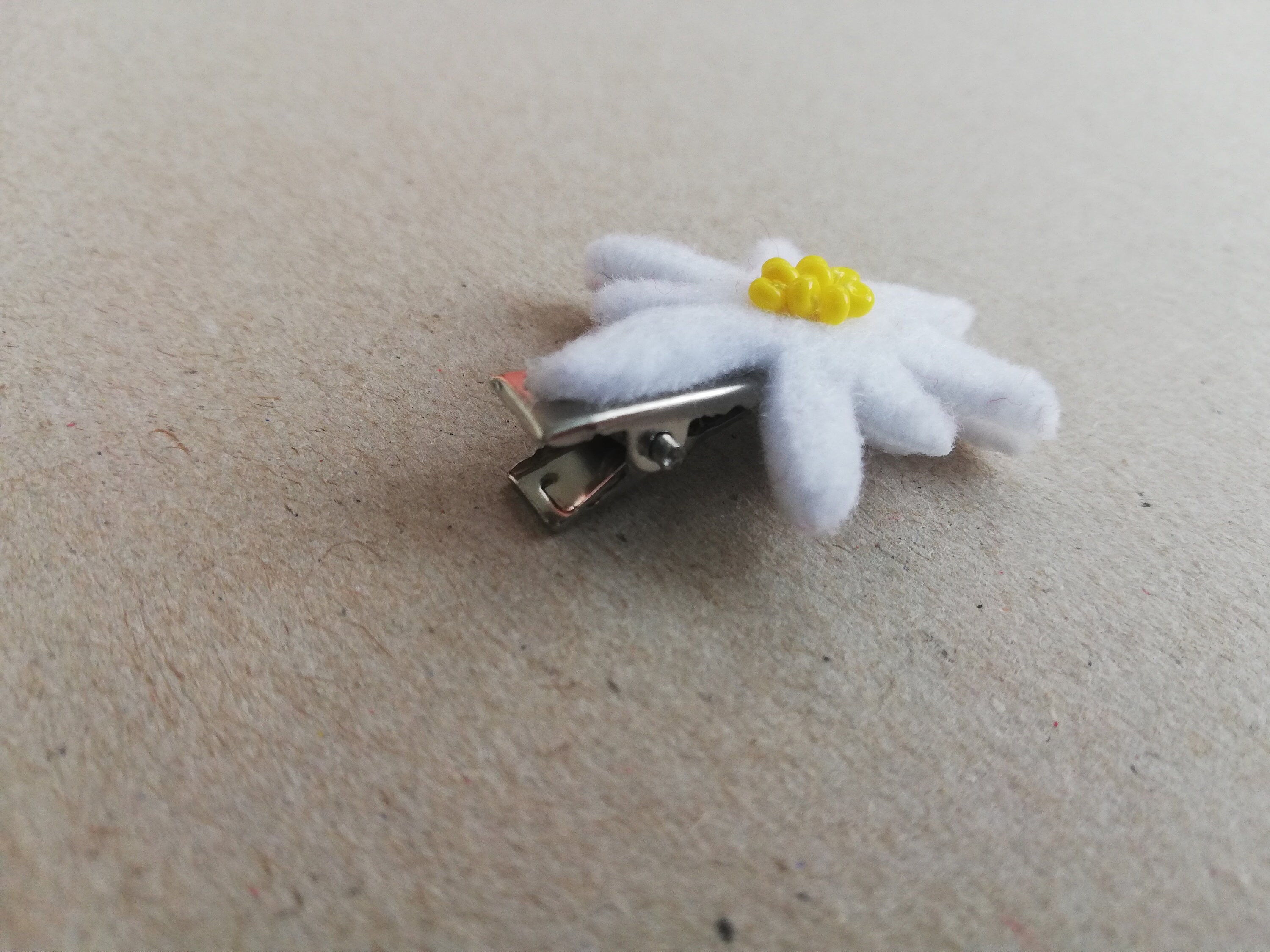 Pair of Handmade Edelweiss Hair Pins Made of Cutout Felt and Sewn on ...