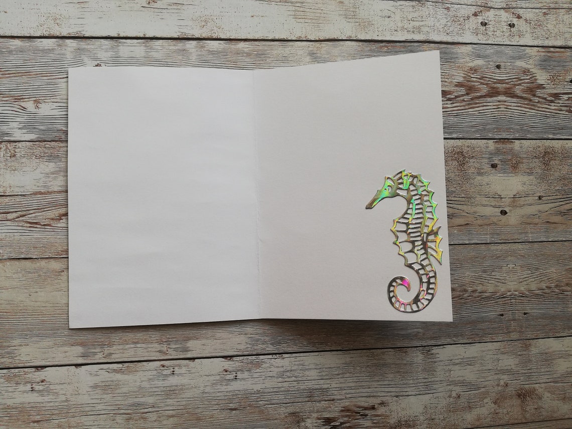 Handmade Under the Sea Card With Shells. Hand Colored Background With ...