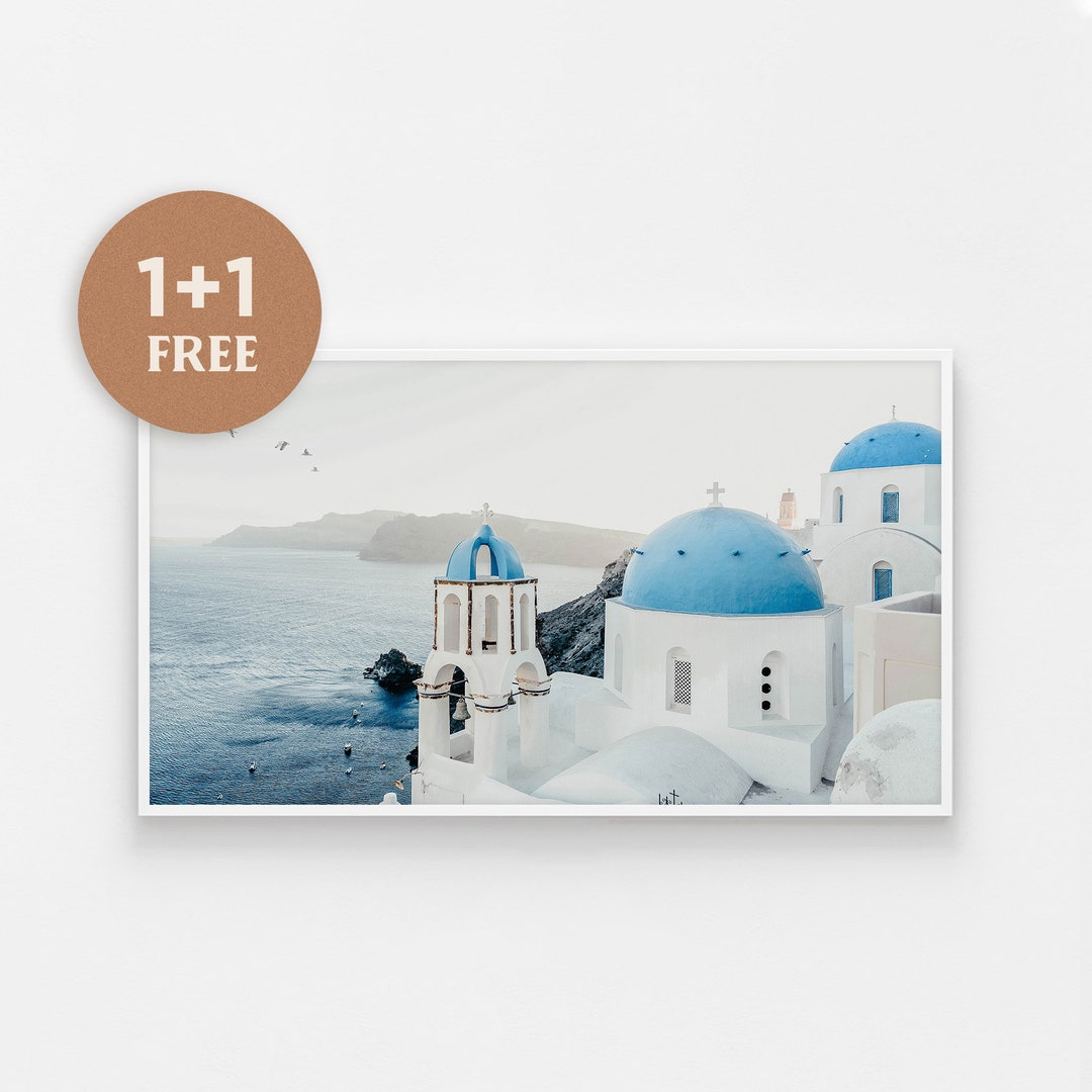 Samsung Frame TV, Santorini, Greece Photo, Coastal Digital Art, Frame ...