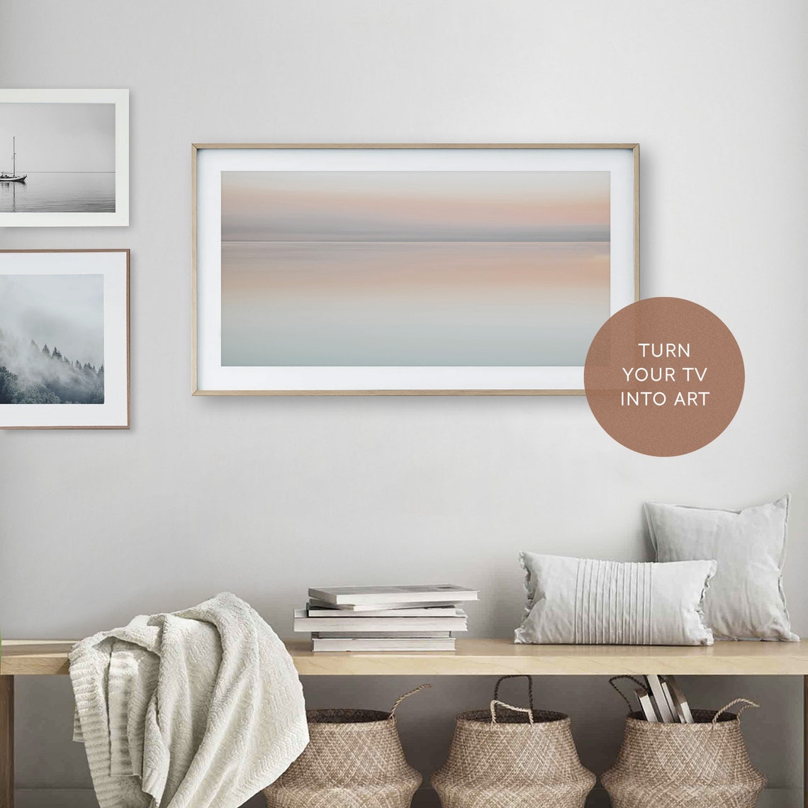 Samsung Frame TV Art, Abstract Coastal Art, Frame Tv Minimalist ...