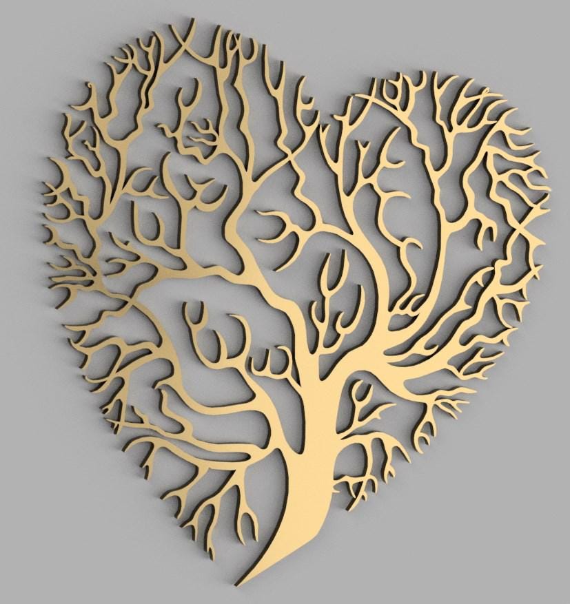 Heart Tree Laser Cut | Tree Svg | Tree Wall Decor Laser Cut | Laser Cut ...