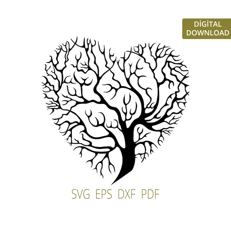 Heart Tree Laser Cut | Tree Svg | Tree Wall Decor Laser Cut | Laser Cut ...