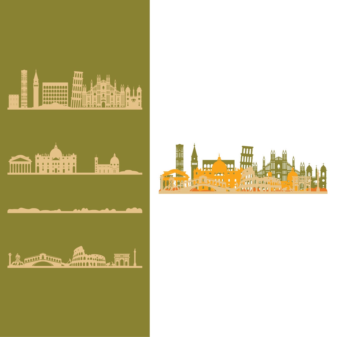 Italy 4 Layer Svg | Italy Skyline Svg | Layered City Svg | Laser Cut ...