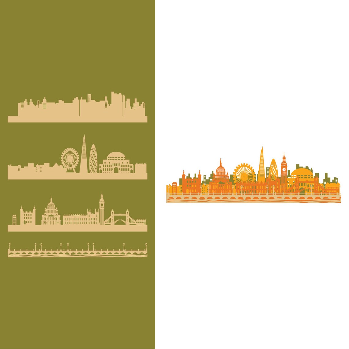 London 4 Layer Svg | London Skyline Svg | Layered City Svg | Laser Cut ...