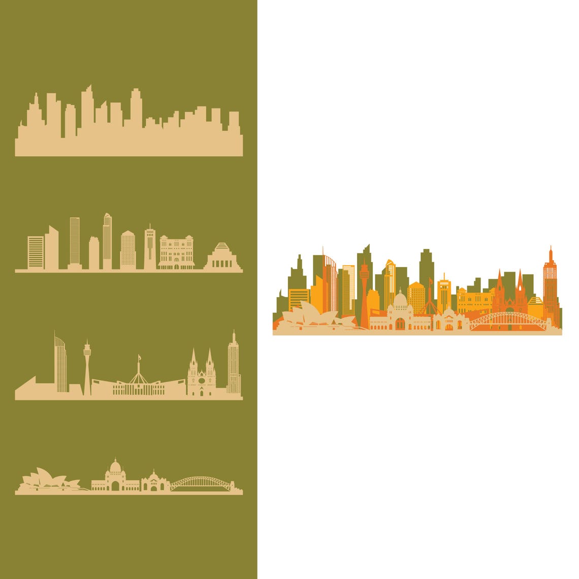 Australia 4 Layer Svg | Sydney Skyline Svg | Melbourne Layered City Svg ...