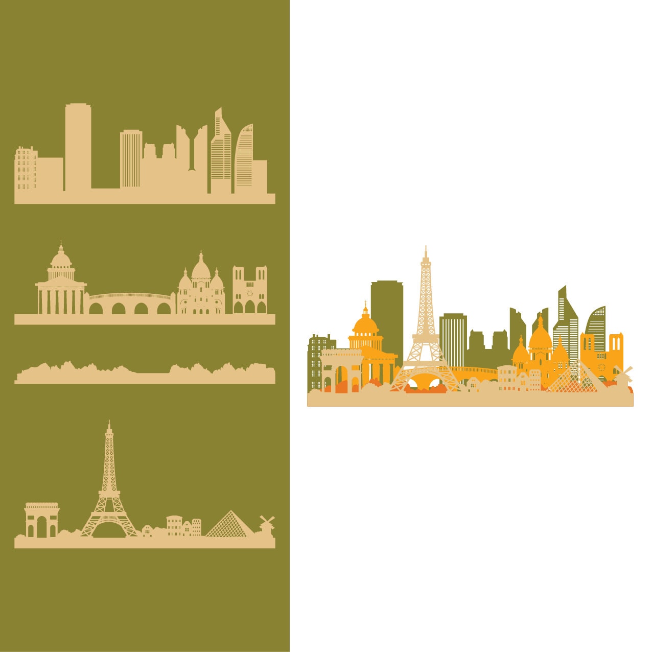 Paris 4 Layer Svg | Paris Skyline Svg | Layered City Svg | Laser Cut ...