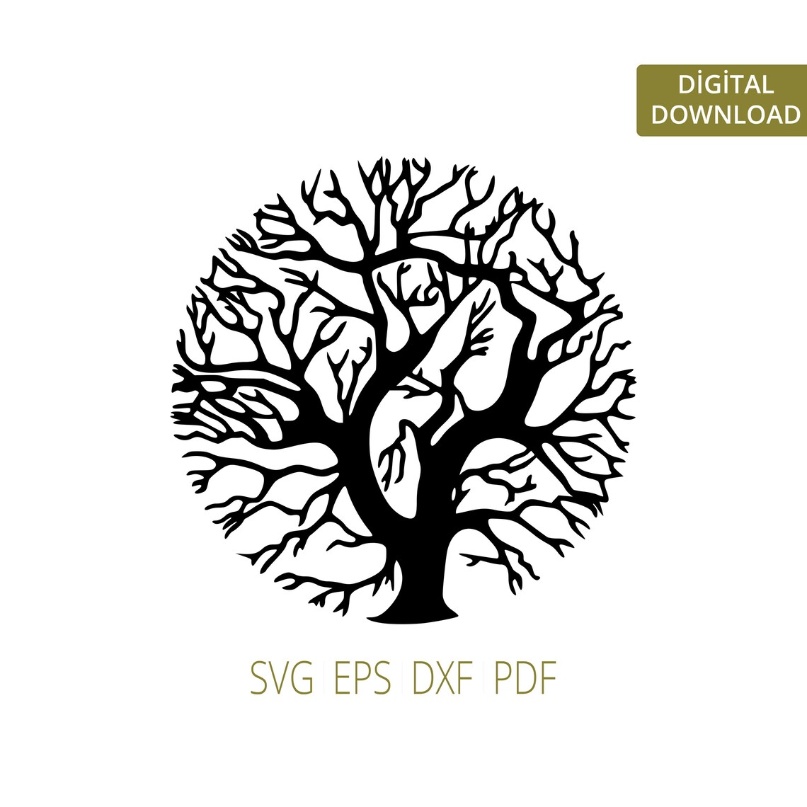 Circle Tree Laser Cut | Tree Svg | Tree Wall Decor Laser Cut | Laser ...