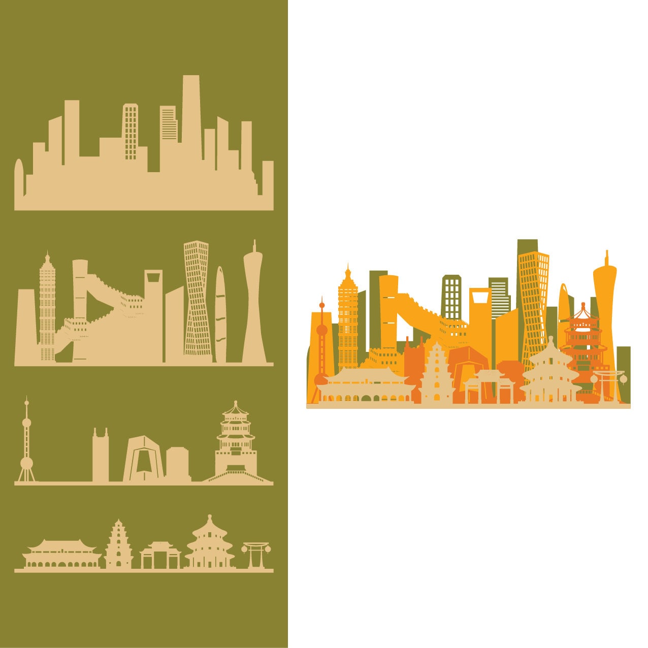China 4 Layer Svg | China Skyline Svg | Layered City Svg | Laser Cut ...