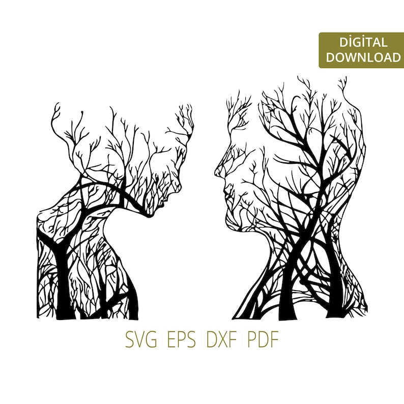 Couple Tree Svg Romantic Decor Svg Love Laser Cut Svg Laser Cut ...