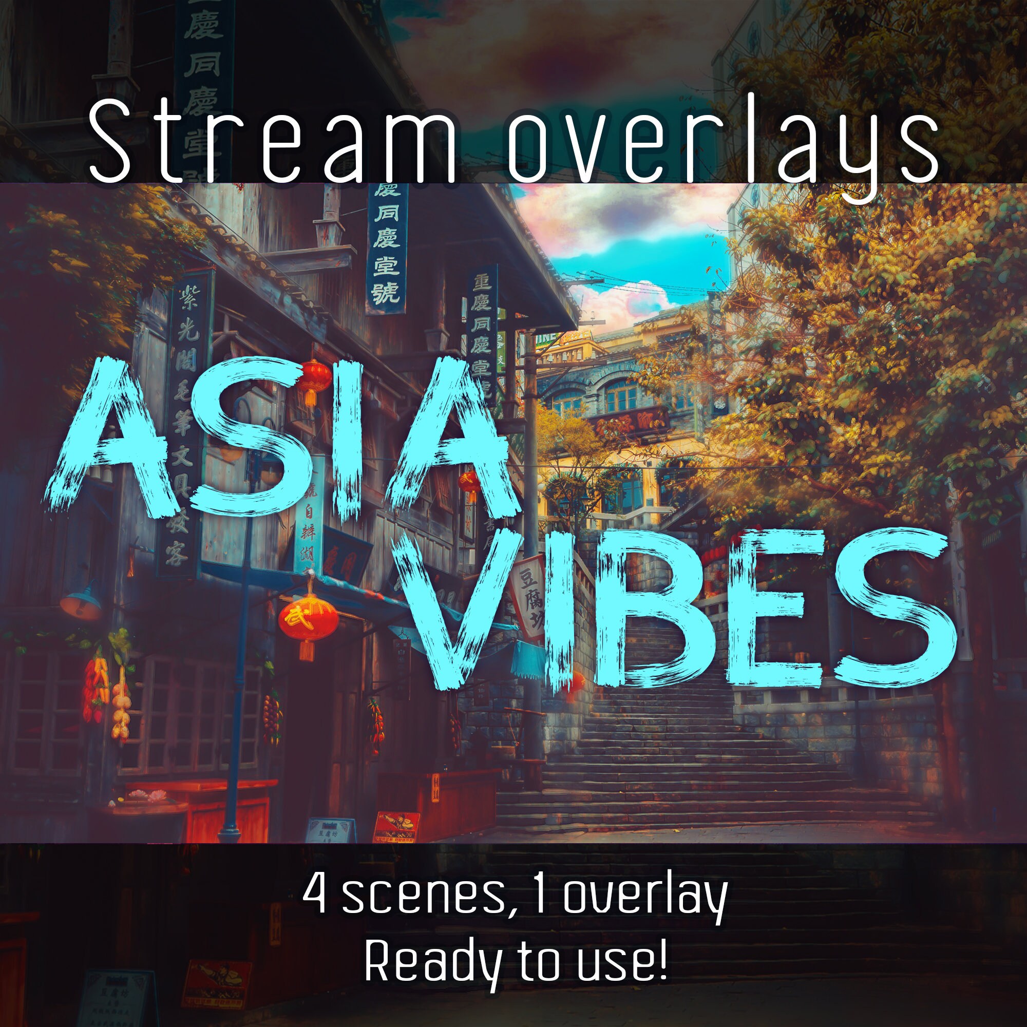 Asia Vibes Stream Overlays and Scenes Pack for Twitch - Etsy Australia
