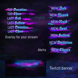 Neon Cyberpunk Twitch Pack With Animated Scenes, Banner, Offline Screen ...