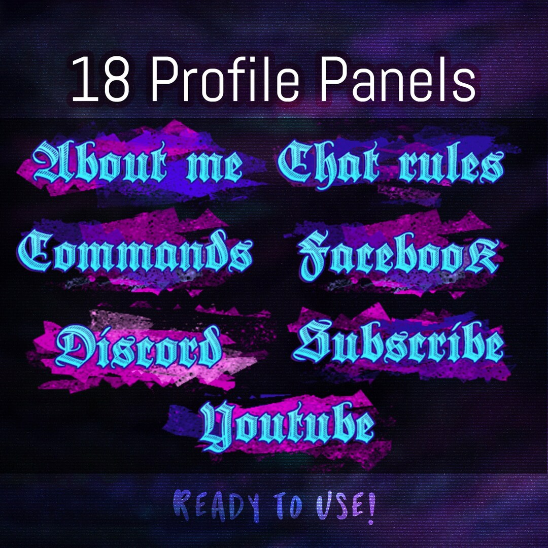 18 Neon Scratches Twitch Profile Panels - Etsy